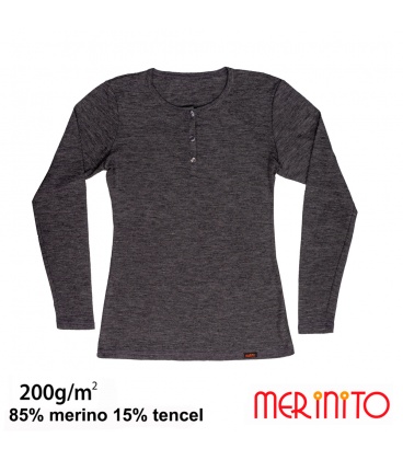 Bluza lana merinos femei Merinito Buttons 200g